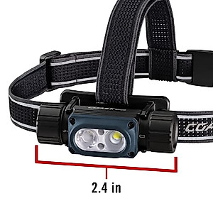 Coast WPH34R 2000 Lumen Waterproof Ultra Bright IP68 USB Rechargeable-Dual Power Headlamp, 6 Modes with Spot and Flood Beams, Blue/Black