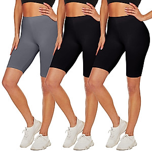 GAYHAY Biker Shorts for Women - 8" Soft Stretch Athletic Summer Shorts for Under Dresses Workout Running Cycling Yoga