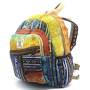 Unique design Himalaya Hemp Backpack Small Backpack Hippie Backpack Festival Backpack Hiking & Tablet Backpack FAIR TRADE Handmade with Love