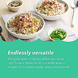 Chicken of the Sea Chunk Light Tuna in Water, Wild Caught Tuna, 5-Ounce Cans (Pack of 10)