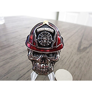 Firefighter First Responder Prayer Skull Challenge Coin