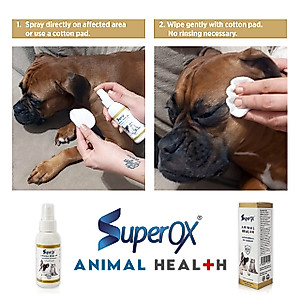 Superox Animal Eye Wash & Tear Stain Remover | Fast Relief from Irritations & Allergies Symptoms | Safe for All Animals | 100 ml (3.38 oz)
