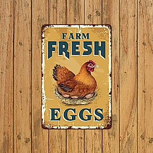 Harooni Farm Fresh Eggs Tin Signs，Bar Restaurant Kitchen Country Home Decor Farm Decorative Signs - 12X16Inch