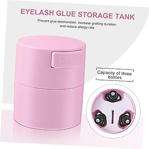 Beaupretty Eyelash Glue Jar Sealed Eyelash Storage Box Cosmetic Storage Tank Extension Supplies for Lash (Pink)