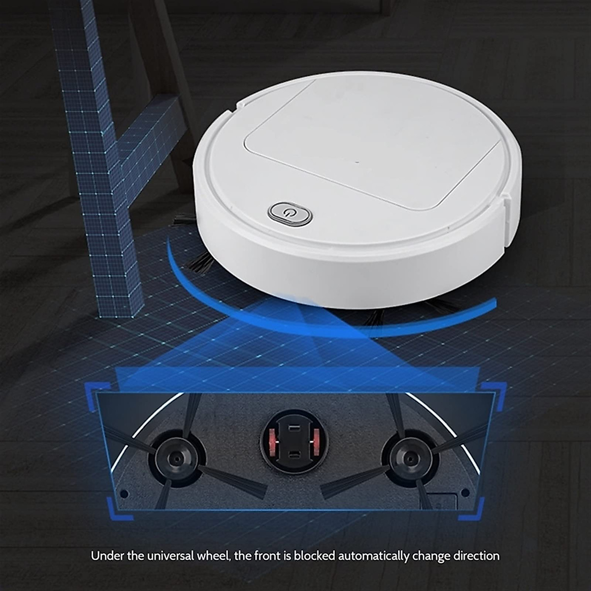 WAGNUS Robot mop Smart Robot Vacuum Cleaner Robotic Vacuum and Mop Good for Pet Hair Hard Floor (Color : Black)