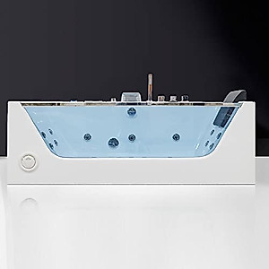 DECORAPORT 68 Inch 1 Person Whirlpool Air Bubble Infusion Hydro-massage Bathtub with Control Panel,Air jets with Light (D-DK-Q408)