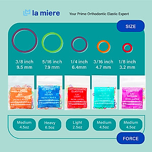 Neon non-Latex 3 Packs 300 counts Heavy 3/16inch, Intraoral Elastic Bands Orthodontic Elastics Dental Rubber Bands Made in US (Heavy [6.5oz], 3/16inch, 4.7mm)