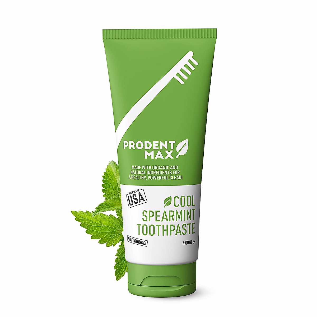 Cool Spearmint Natural Toothpaste, Whitening Toothpaste for Oral and Gum Health, For Adults and Kids Toothpaste with No Fluoride, Cleans Teeth and Freshens Breath, 4 oz