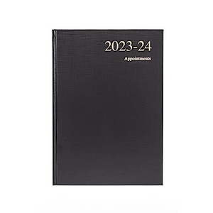 Collins Essentials Academic 2023-24 A5 Day to A Page Mid Year Diary Planner (Appointments) School, College or University Term Journal - July 2023 to July 2024 - Black - ESSA51M.99-2324