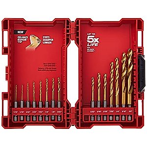 Milwaukee 48-89-4630 Kit TiN Shockwave (15-Piece Titanium)