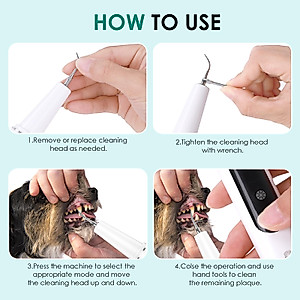 BETOPET Plaque Remover for Teeth - Dog Electric Toothbrush, 5 Modes Ultrasonic Dog Teeth Cleaning Kit, Effective Care of Teeth, Suitable for Dogs and Cats