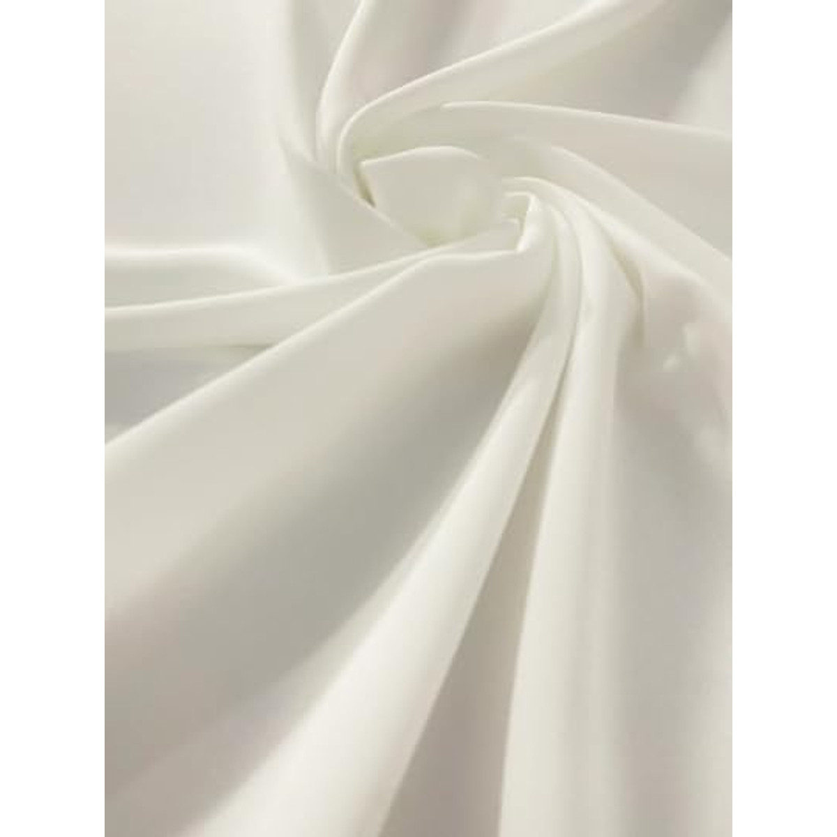 Stretch Crepe Fabric - Versatile Polyester Cloth by The Yard with 2-Way Stretch - Ideal for Dresses, Gowns, Pants, Drapes, and Backdrops - 1 Yard (Off-White)