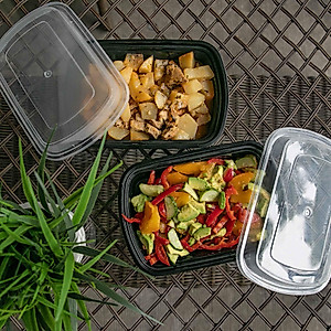 Meal Prep Container Reusable with Lids [25 Set] 28oz Ideal- Food Prep Containers, Food Storage Bento Box, Portion Control | Stackable | Microwave | Dishwasher | Freezer Safe