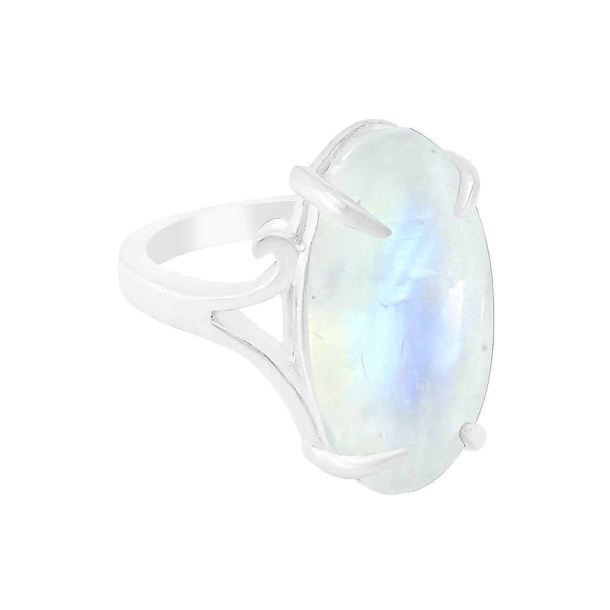 9.10Cts Natural Rose Quartz 925 Silver Plated Solitaire Ring Size 7 For Women, Pink Stone January Birthstone Ring Jewelry