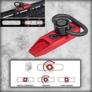 Combo of 5 Slots Mloc Picatinny Rail With Trigger Guard And QD Kit Push Button