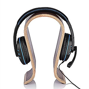Jacksking Headset Hanger, U Shape Wood Headphones Stand Holder Hanger Wooden Headset Desk Display Shelf Rack, Headphones Stand