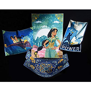 SAFAVIEH Machine Washable Slip Resistant Collection 2' 3" x 3' 9" Blue/Light Blue Inspired by Disney Aladdin - Genie Kids Bedroom Nursery Playroom Area Rug
