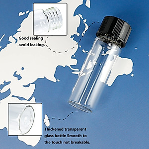 ALWSCI 144 PCS 1 Dram (4 ml) Clear Borosilicate Glass Liquid Empty Sample Vials, 15 mm Diameter x 45 mm Length, 13-425 Black Screw Caps with Natural PTFE/White Silicone Liner