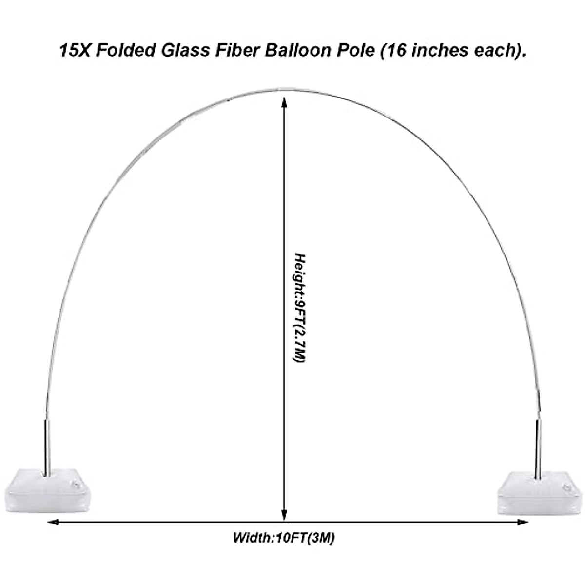 LANGXUN 12ft Table Balloon Arch Kit For Birthday Decorations, Party,Wedding and Graduation Decorations, Christmas Decorations Baby Shower Bachelor Party Supplies (WHite -10ft Balloon Arch)