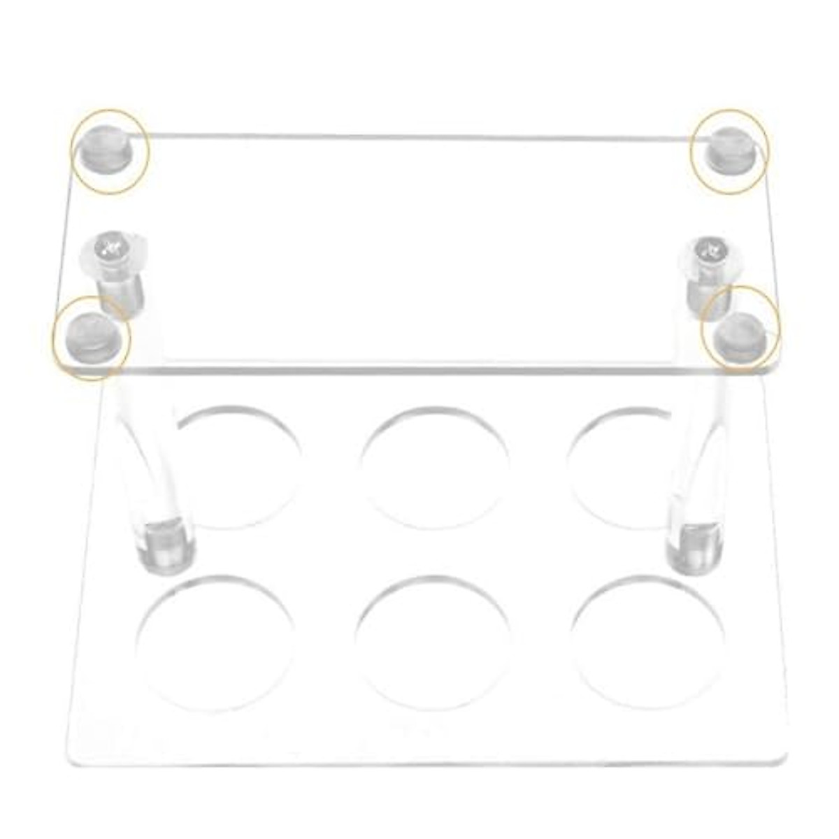 NUEAYMS Acrylic Clear Single Layer Square 6 Holes Cone Holder for Weddings Baby Showers Birthday Party Anniversaries Holiday