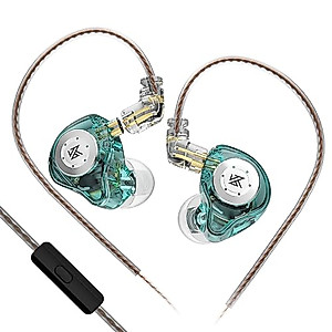KZ EDX PRO iem Gaming Earbuds with 1DD, Wired Earphones Headphones, KZ in-ear Monitors, HIFI Deep Bass Sound with New 10mm Dynamic Driver Detachable Cable for Gaming Sport Church Video(Cyan, with mic)