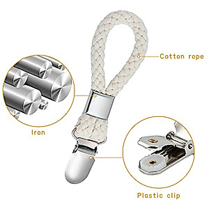 Elesunory 8PCS Hanging Tea Towels Clip, Metal Towel Hanger with Loop Cotton, Hand Towel Hook for Home Kitchen Bathroom Hanging Towels