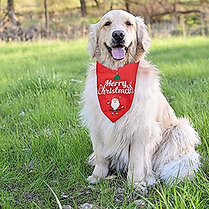 2 Pack Christmas Dog Bandanas Double-Layer Dog Bandanas Pet Scarf Triangle Dog Bibs Costume Decoration Accessories for Small to Large Dogs Cats