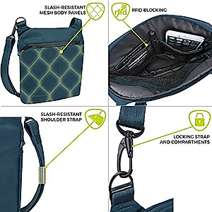 Travelon Anti-Theft Active Small Crossbody, Teal, 43126 380