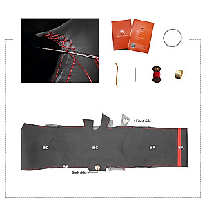 MEWANT Car Steering Wheel Cover for Benz A 45 AMG/CLA 45 AMG/C 63 AMG/E 63 AMG/GLA 45 AMG Made of New Athsuede Car Steering Wrap