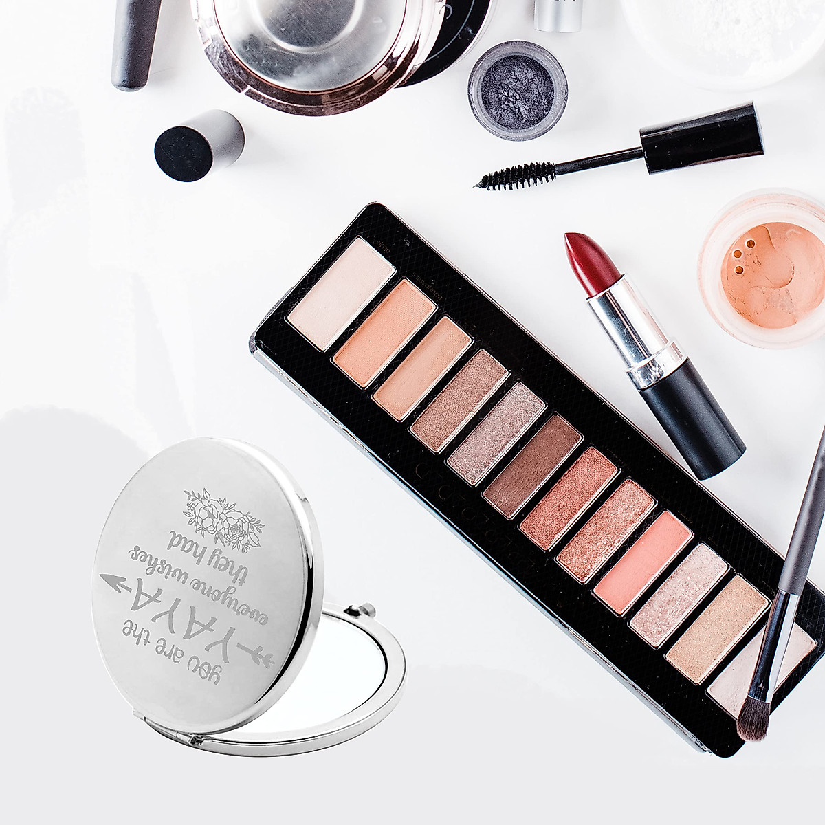 ENSIANTH Yaya Pocket Mirror Best Yaya Ever Grandma Gift Yaya Gift Yaya Compact Mirror for Grandmother (Yaya Mirror)