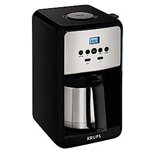 KRUPS ET351 Coffee Maker, Coffee Programmable Maker, Thermal Carafe, 12 Cup, Black