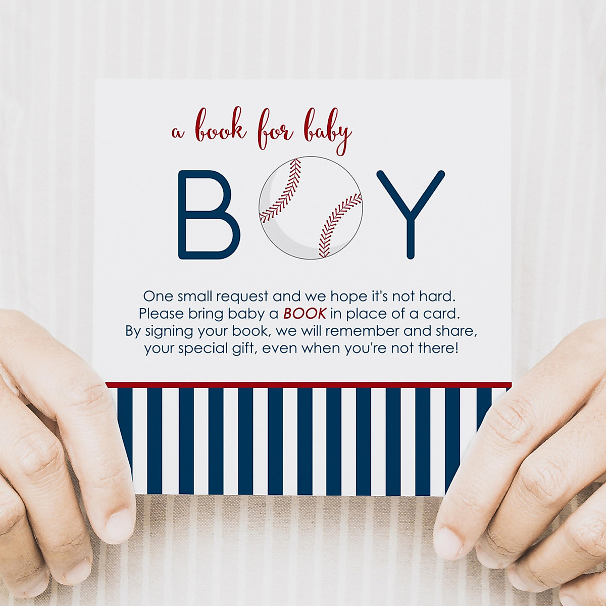 Baseball Books for Baby Shower Cards, Invitation Inserts Boys Book Request, Bring Book Instead of Cards Poem, Cute Storybook-Theme Ideas, 25 Pack