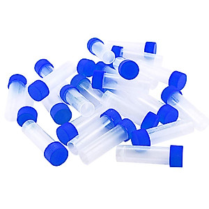 Twdrer 50PCS 5ml Plastic Graduated Vial Tube with Screw Caps,Small Test Sample Bottles Tubes Container with Lid