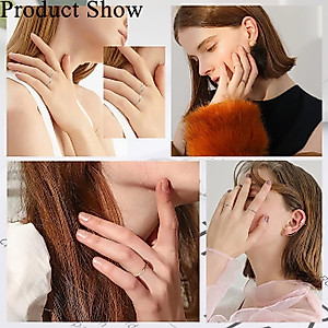 ZOERAY 5 PCS 14K Gold Plated Stacking Rings for Women Thin Gold Stackable Band Ring No Tarnish Simple Knuckle Rings Filled Rose Gold Silver Gold Rings Set Size 5-10