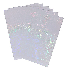Bleidruck 25 Sheets Holographic Clear Vinyl Holographic Sticker Paper Self Adhesive Waterproof Holographic Overlay Film A4 (11.7 x 8.3 Inch) Holographic Overlay (Bubbles)