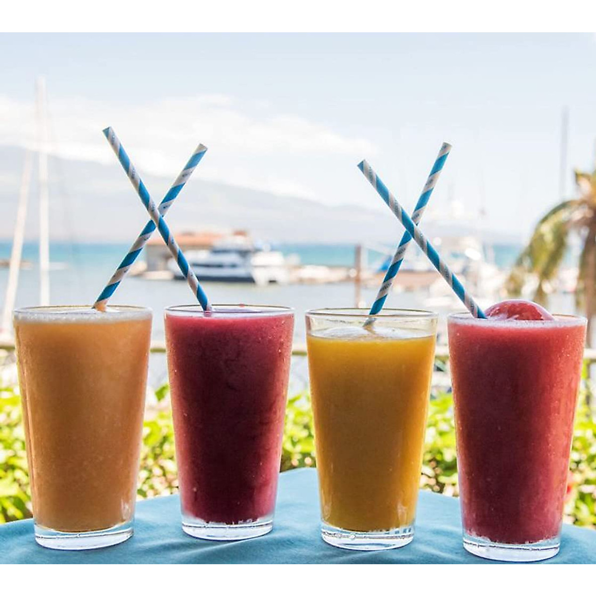 Shuiniba Biodegradable Striped Paper Straws,Paper Drinking Straws for Party, Events and Crafts,Baby Shower Decorations 7.75 Inches, Red White Striped - 100 Pack