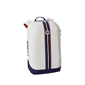 WILSON Roland Garros Super Tour Tennis Backpack - Navy/White, Holds up to 2 Rackets