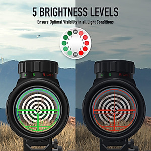 Pinty 3-9X40 Red Green Rangefinder Illuminated Optical Rifle Scope