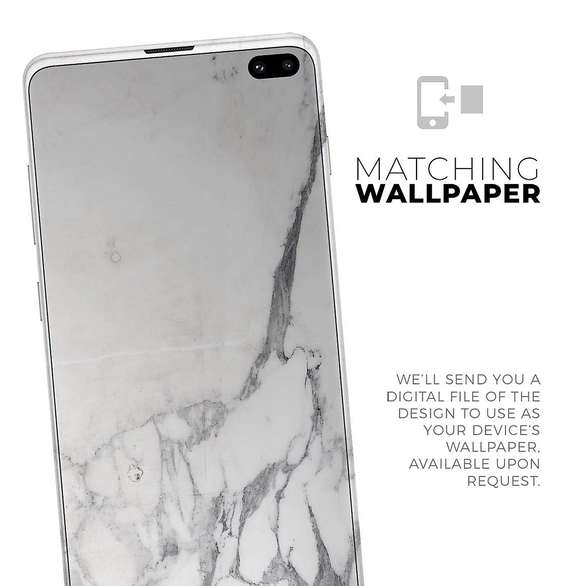 DesignSkinz White & Grey Marble Surface V3 Protective Vinyl Decal Wrap Skin Cover Compatible with The Samsung Galaxy S20 (Screen Trim & Back Glass Skin)