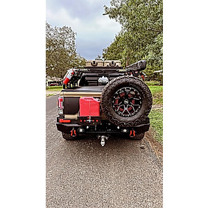 Ronghui Compatible with 2016-2023 3rd Gen Tacoma Rear Bumper with LED Lights and D-Rings and Tire Carrier