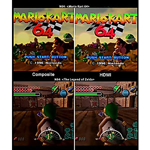 HDMI Cable for Nintendo Gamecube, Nintendo 64 N64, Super Nintendo SNES (3-in-1), GameCube/SNES/N64 to HDMI Adapter with S-Video Signal Output (Better Video Quality), HD Converter with 4:3/16:9 Switch