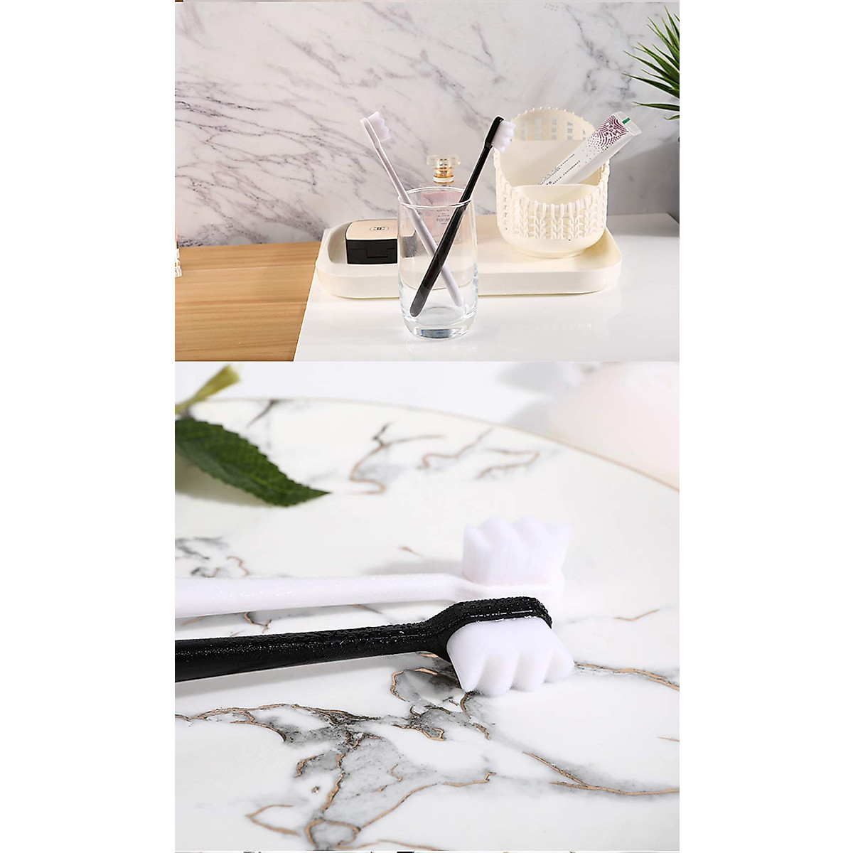 Extra Soft Toothbrush, Ultra Soft-bristled Adult Toothbrush Micro nano 12000 Floss Bristle Good Cleaning Effect for Sensitive Teeth Oral Gum Recession(2 pcs)