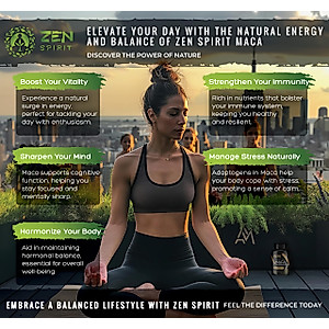 Zen Spirit Maca Root Powder Organic - Peruvian Root Premium Grade Superfood (Raw) - USDA & Vegan Certified - 1 Bag (8oz) - Perfect for Breakfast, Smoothies, Baking & Ice Cream.