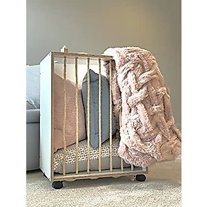 Be Home Furniture│ CORDEL Toy Box Organizer │ Blanket Storage │ Storage Basket, Home Decor, Storage Organizer for Playroom, Living Room, Bedroom │ White - 21.34" W