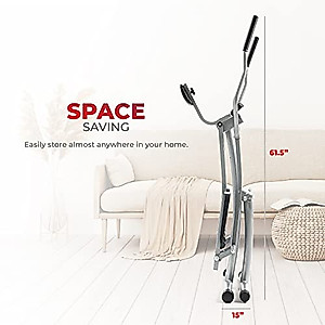 Sunny Health & Fitness SF-E902 Air Walk Trainer Elliptical Machine Glider w/LCD Monitor, 220 LB Max Weight and 30 Inch Stride