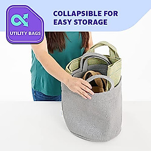 Coolaroo 2-Pack Medium & Large-Utility Grocery and Storage Bin Bags, Steel Grey