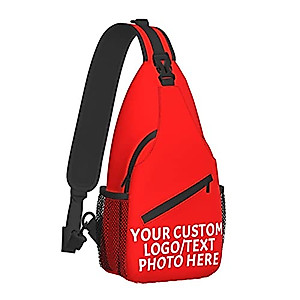 Custom Sling Bag Crossbody Bags Chest Bag For Men Women Design Your Own Personalized Shoulder Backpack Travel Bag Hiking Daypacks With Text Image Chest Sling Backpack Daypack Chest Package