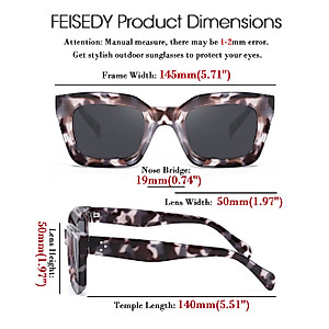 FEISEDY Classic Women Sunglasses Fashion Thick Square Frame UV400 B2471