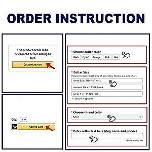 Custom Dog Collar,Reflective Embroiderd Dog Collar with Name and Phone Number in Orange,Black,Rose,Red and Cyan,for Boy and Girl Dog Collar,4 Adjustable Sizes Small,Medium,Large,XL Large