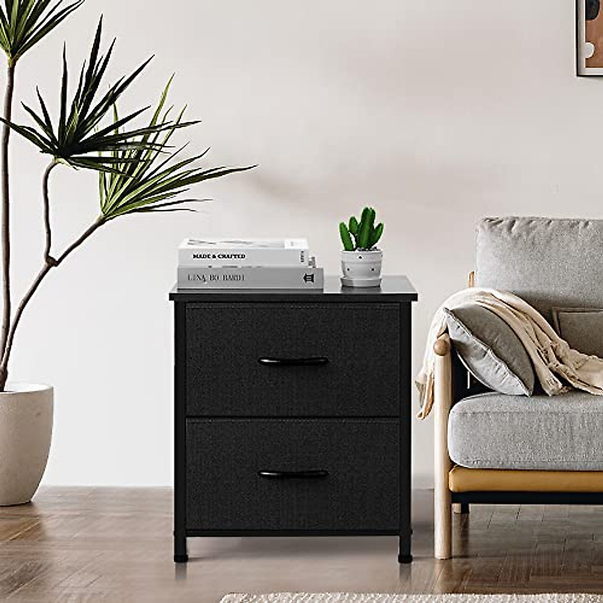 AZL1 Life Concept Storage Dresser Furniture Organizer Unit with 2 Drawers for Bedroom, Hallway, Entryway and Closets, Black